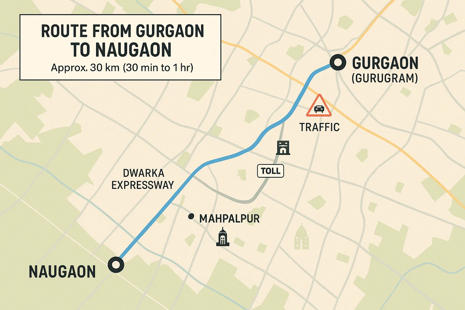 How to Reach Naugaon from Gurgaon via Delhi–Mumbai Expressway - Naugaon